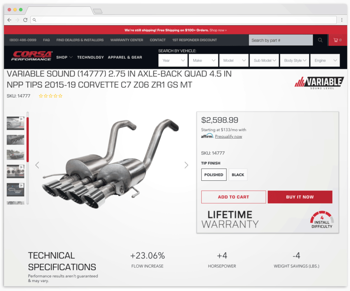 CORSA Performance: Shopify Case Study